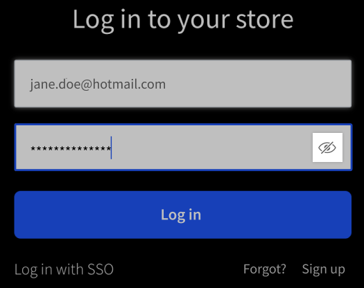 Click the eye button to view your password.